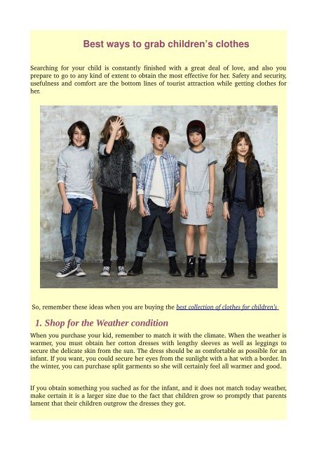 Best ways to grab children's clothes