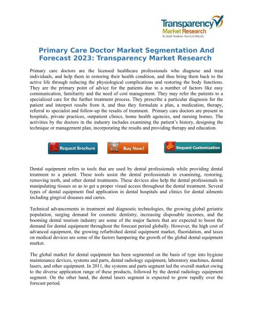 Primary Care Doctor Market Segmentation And Forecast 2023