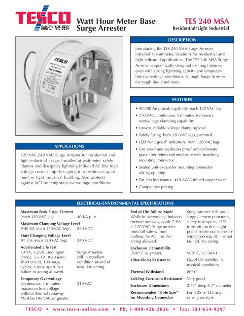 TES 240 MSA - Craighead Electric