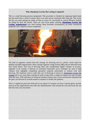 Gravity-Die-Casting Magazines Gravity-Die-Casting Magazines