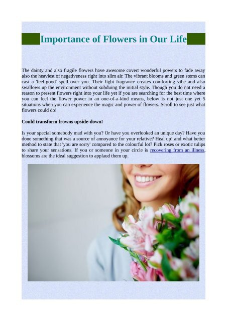 What Is The Importance Of Flowers In Our Life | Best Flower Site