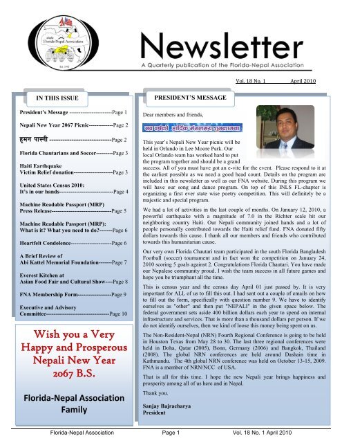 Florida-Nepal Association Family