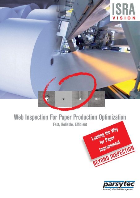 Web Inspection For Paper Production Optimization - Fast ... - Parsytec