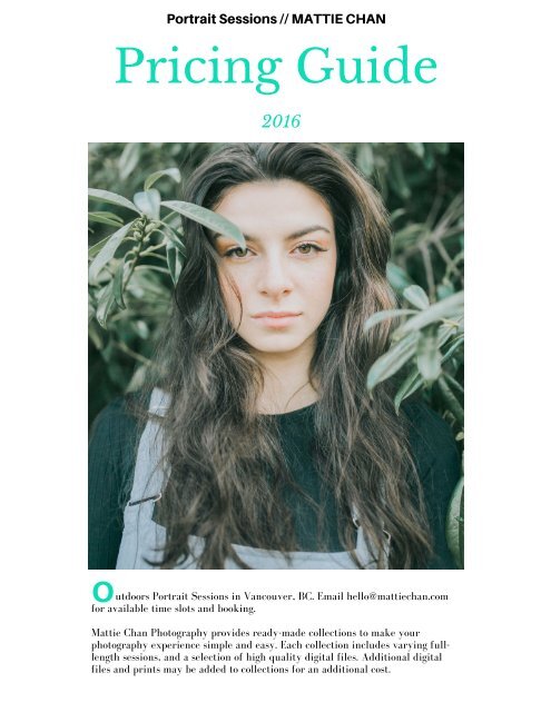 Portrait Pricing Guide