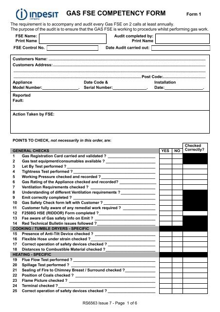Gas Audit Form 21 07 10