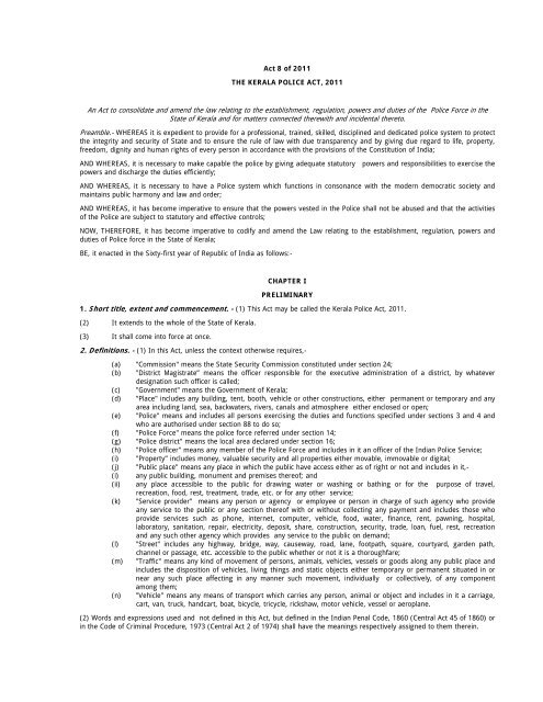 KP Act 2011 English Kerala Police kp-act-2011-english-kerala-police