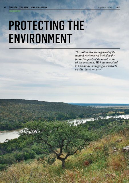 PROTECTING THE ENVIRONMENT