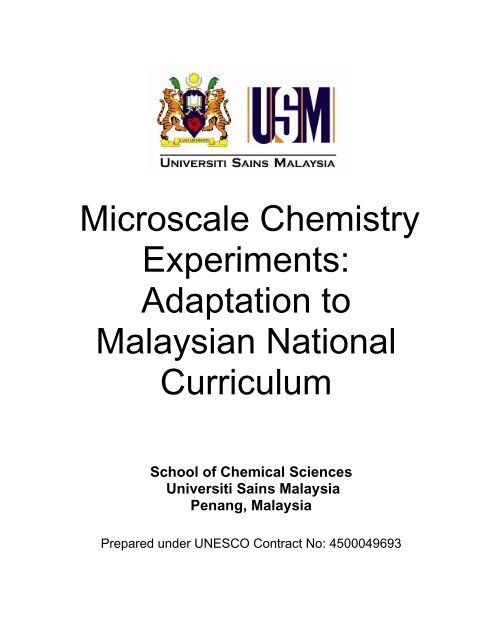 Microscale Chemistry Experiments - Unesco