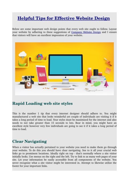 Helpful Tips for Effective Website Design