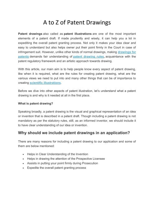 A to Z of Patent Drawings