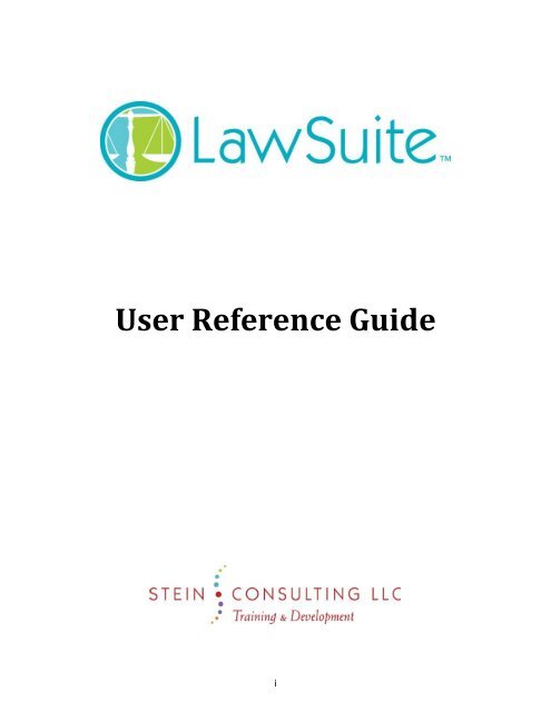 LawSuite User Reference Guide