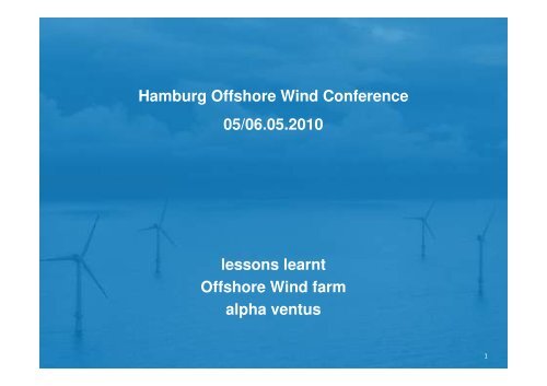 Offshore Wind farm alpha ventus - GL Group