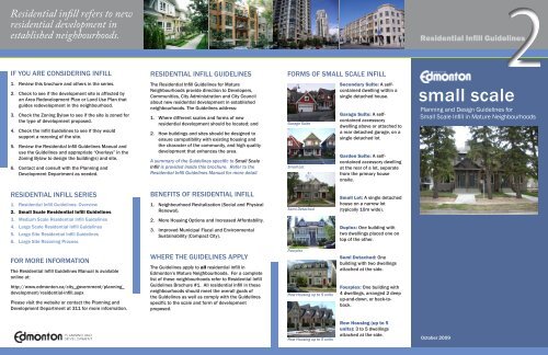 Residential Small Scale Infill Brochure - City of Edmonton