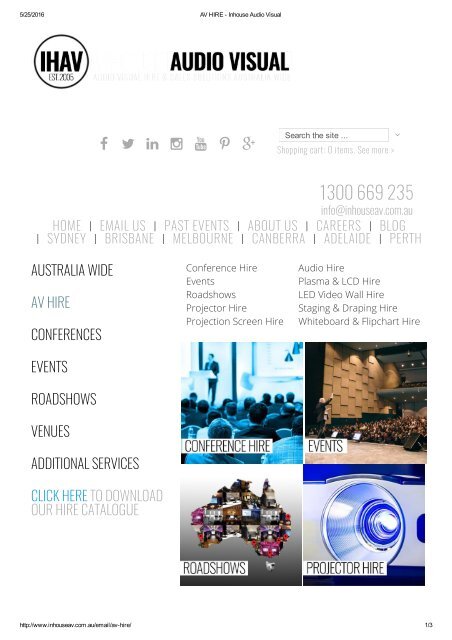 AV HIRE - Inhouse Audio Visual