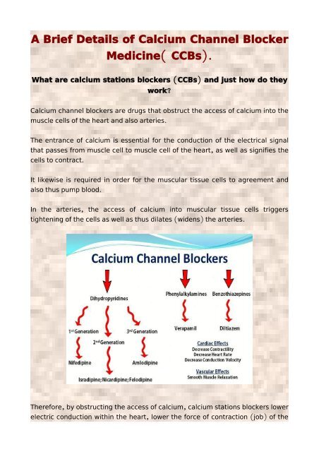 A Brief Details of Calcium Channel Blocker Medicine