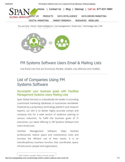 Purchase FM System Software Customer Lists from Span Global Services