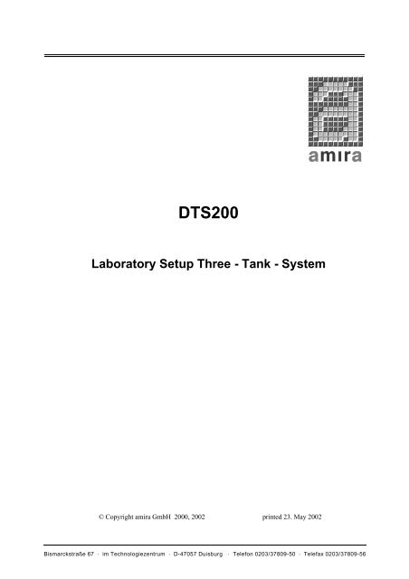 DTS200 -- Laboratory SetUp Three Tank System