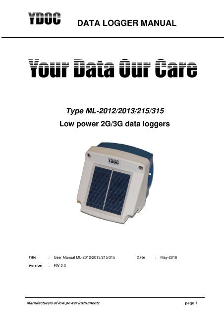 YDOC-Datalogger Manual