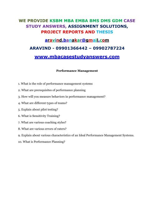 Explain about various characteristics of an Ideal Performance ...