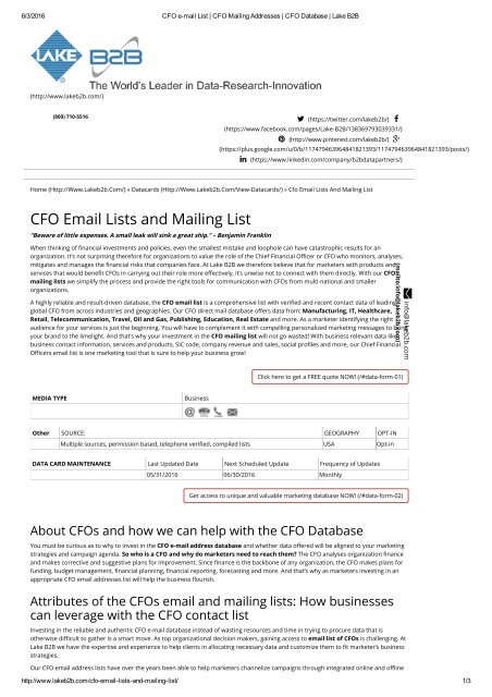 CFO email address list