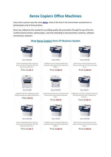 Xerox Copiers Office Machines