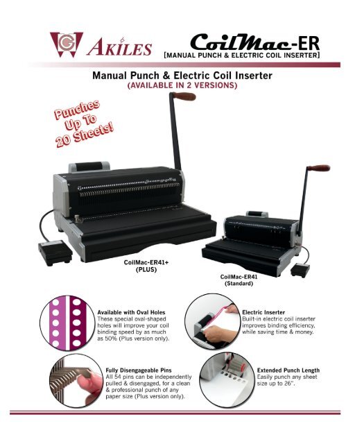 Manual Punch, Electric Coil Inserter CoilMac-ER by Printfinish.com