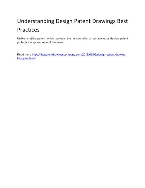 Understanding Design Patent Drawings Best Practices