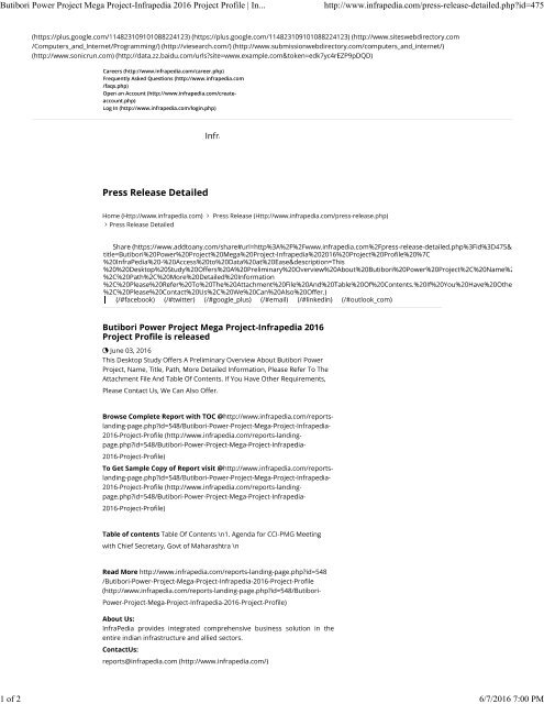 475-Butibori Power Project Mega Project-Infrapedia 2016 Project Profile ...