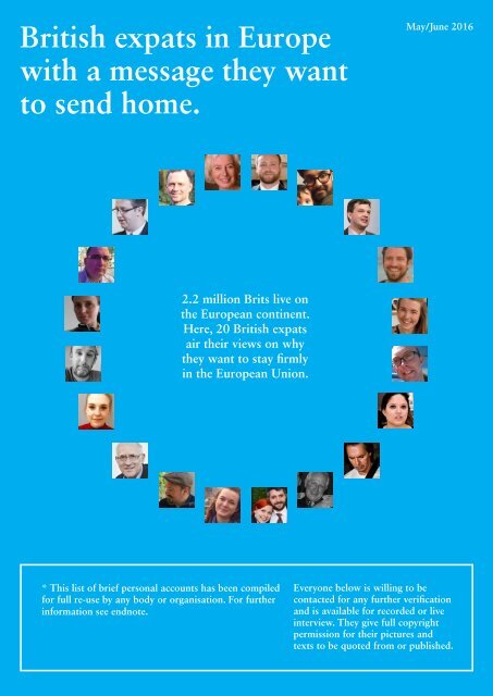 British expats in Europe with a message they want to send home