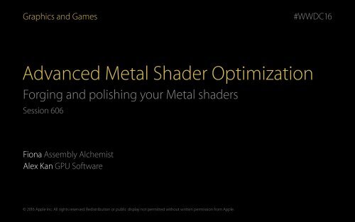 Advanced Metal Shader Optimization