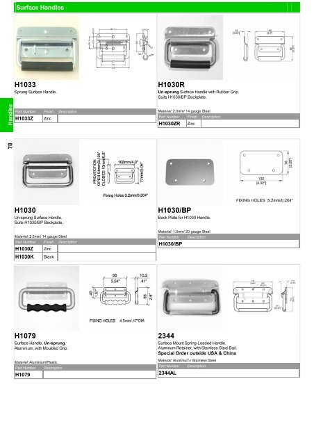 Surface Handles H1033 Spr