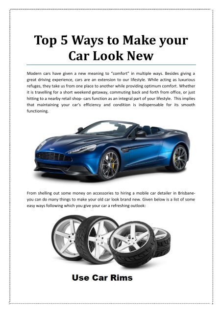 Top 5 ways to make your car look new