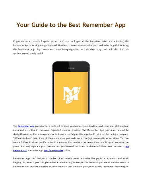 Remember App