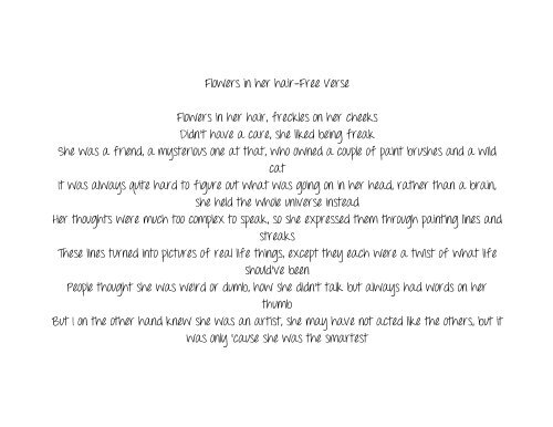 Flowers in her hair poem