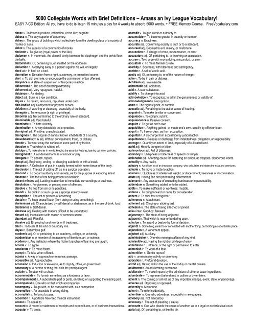 Vocabulary - 5000 words