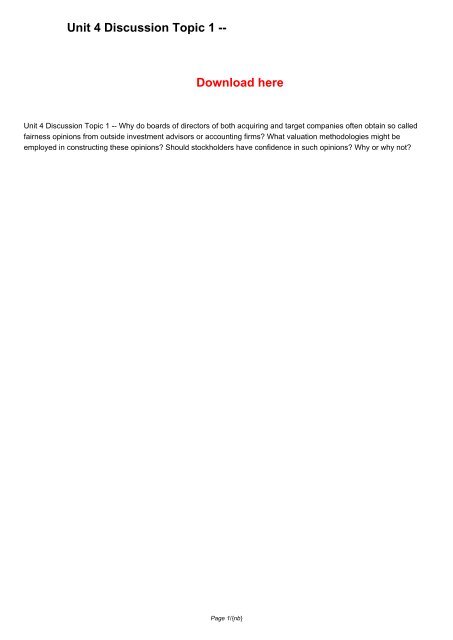 Unit 4 Discussion Topic 1