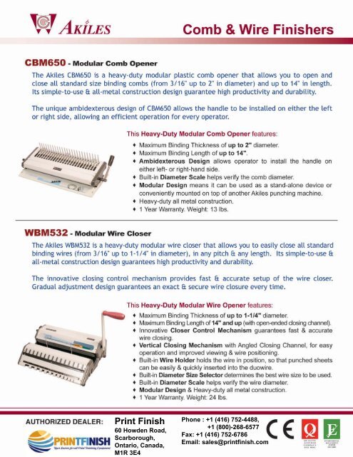 Comb Binding Module CBM650 Akiles Machine Printfinish.com