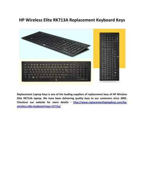 HP Wireless Elite RK713A Replacement Keyboard Keys