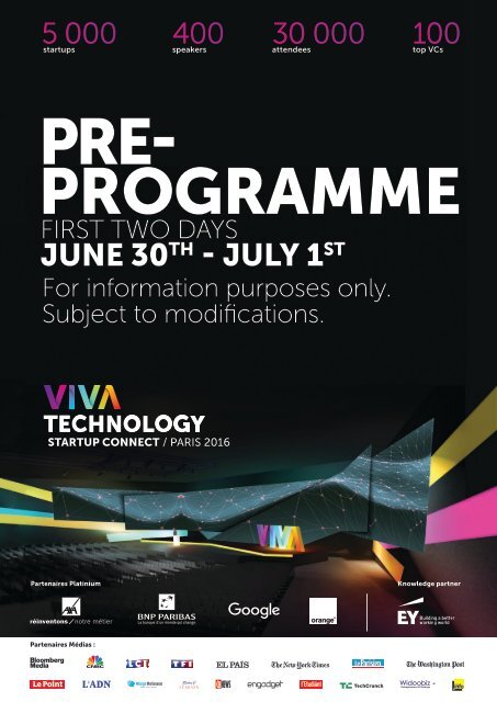 PRE- PROGRAMME