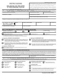 Unaccompanied Personal Baggage Declaration