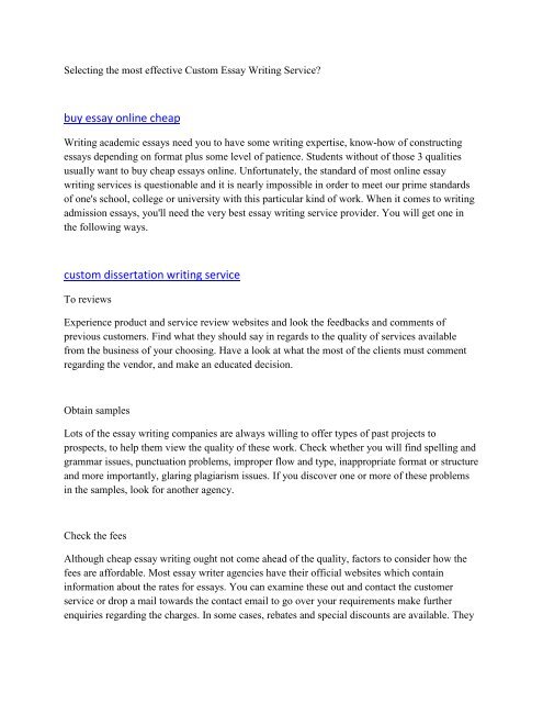 Selecting the most effective Custom Essay Writing Service6
