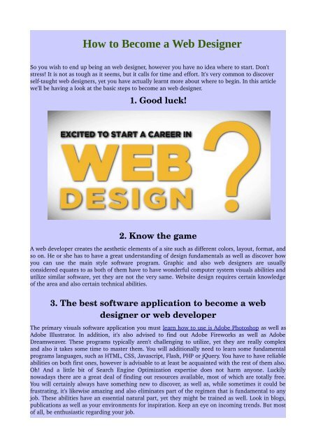 How to Become a Web Designer