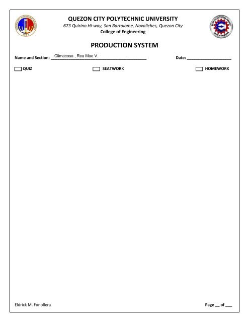 Written Report Form ProdSys