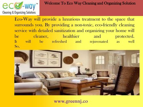 Housekeeping in Montclair|Eco-Way Cleaning & Organizing Solutions