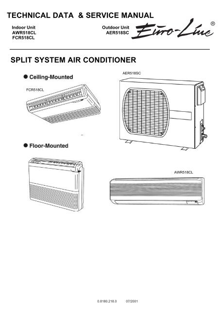 technical data & service manual split system air conditioner