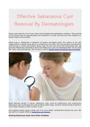 Symptoms, Causes and Treatments of Sebaceous Cyst