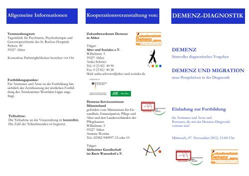 DEMENZ-DIAGNOSTIK - Transkulturelle Psychiatrie