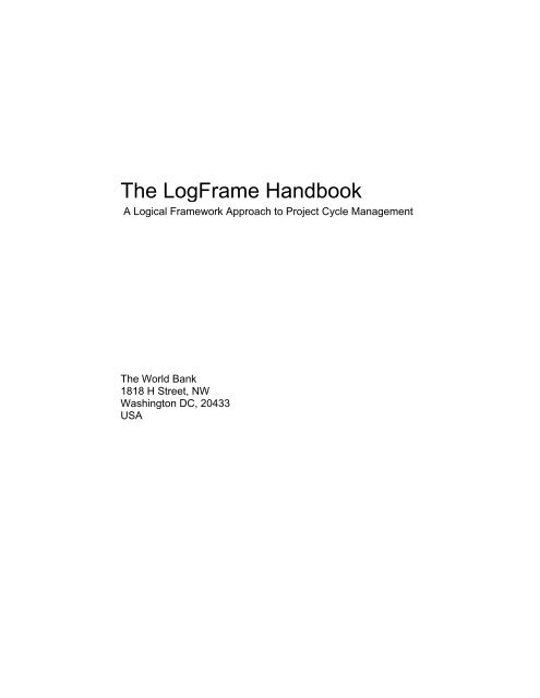 The LogFrame Handbook