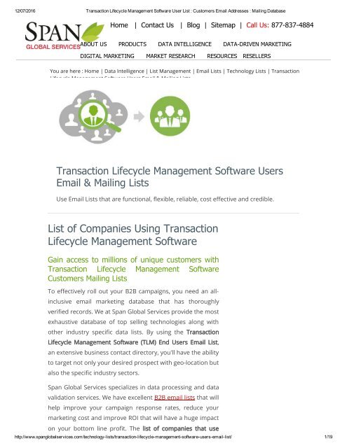 Buy Transaction Lifecycle Management Software using Companies from Span ...