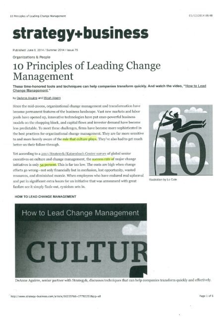 Leading change management
